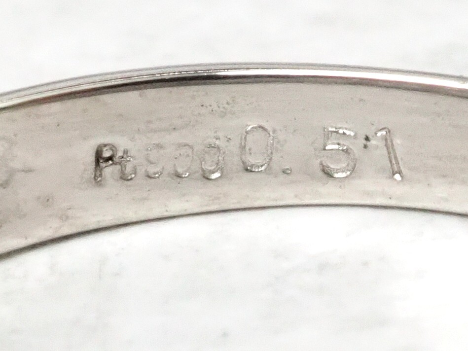 Yahoo!オークション - 【6794P】Pt900 天然ダイヤモンド 0.51ct/2.7g/...