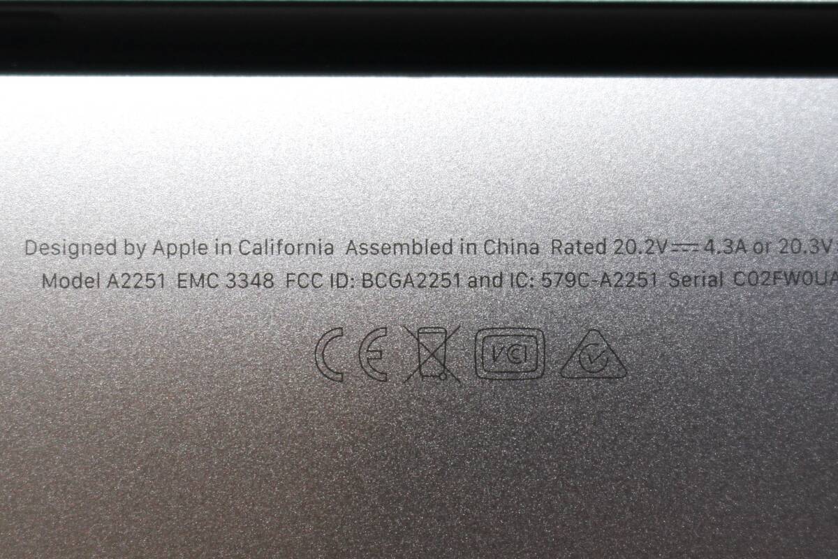 Yahoo!オークション - ジャンク MacBook Pro A2251 スペースグレイ ロ...