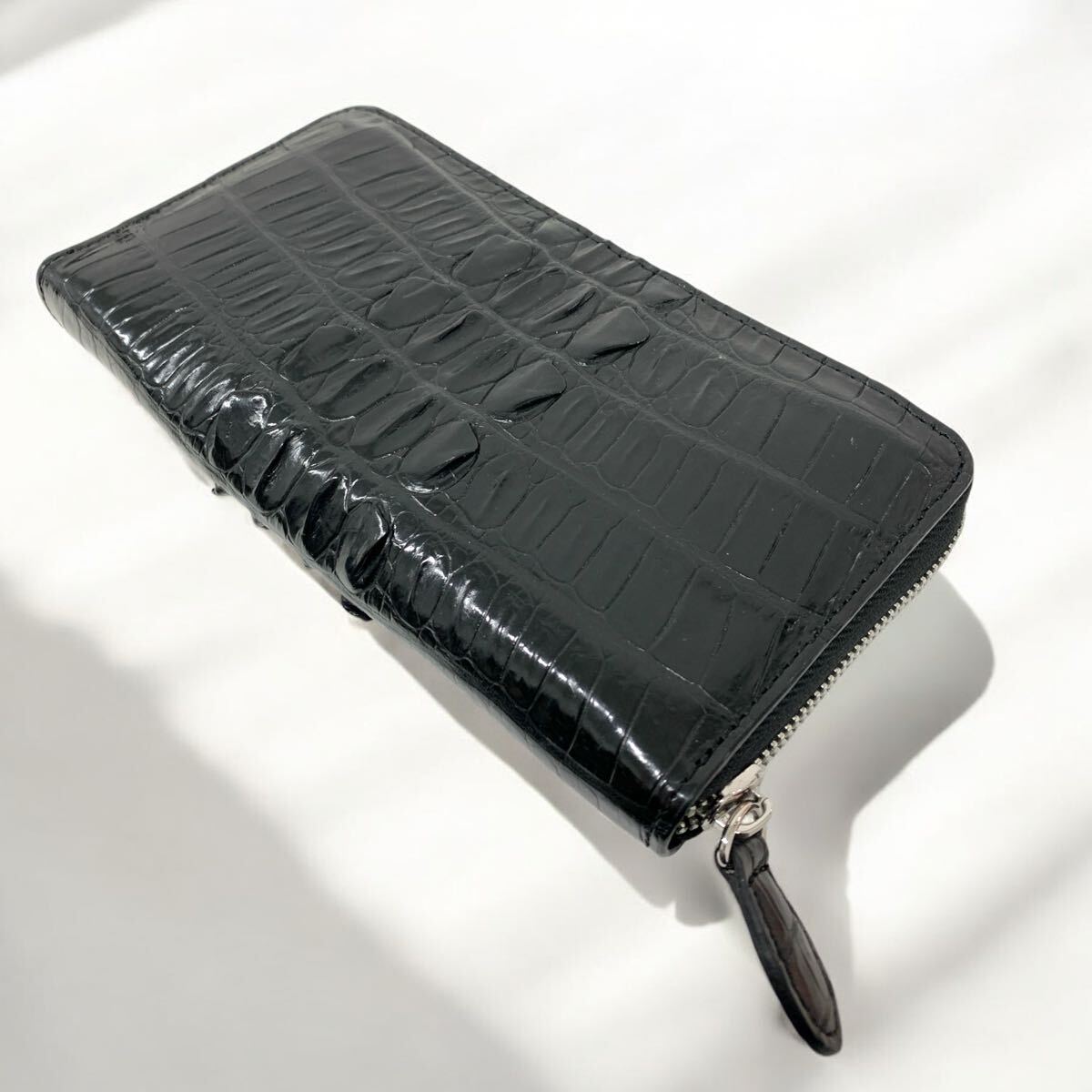 Yahoo!オークション - I0325A クロコダイル 長財布 ブラック 黒 ワニ...