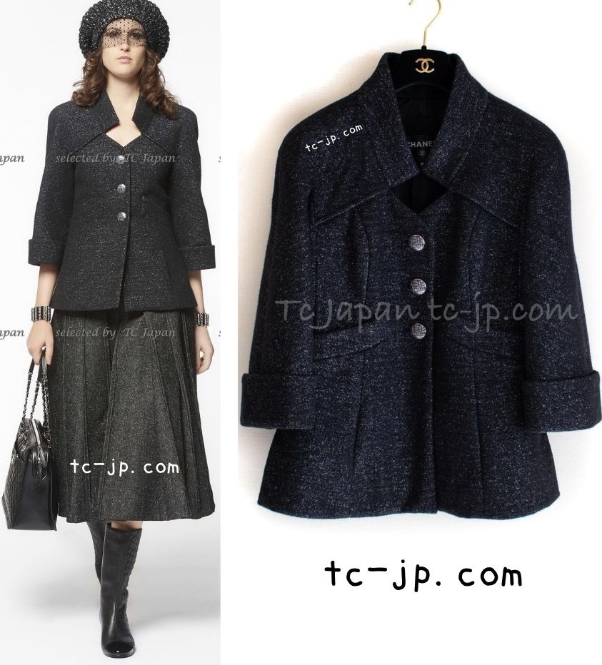 Yahoo!オークション - シャネル ジャケット コート CHANEL 54万 ブラッ...