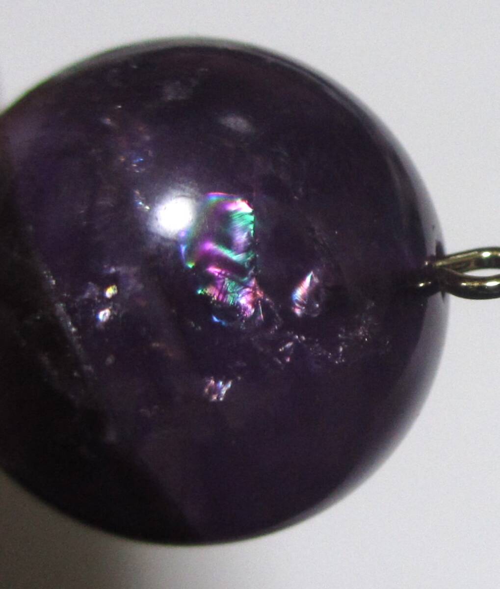 Yahoo!オークション - bzg 天然石ビーズ アメジスト 15ミリ玉 虹入り