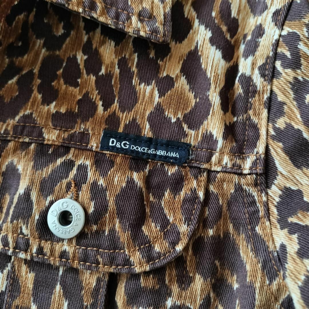 D&Gレオパード柄デニムジャケット クロップド丈 S Dolce&Gabbana D&Gレオパード柄デニムジャケット クロップド丈 S Dolce&Gabbana