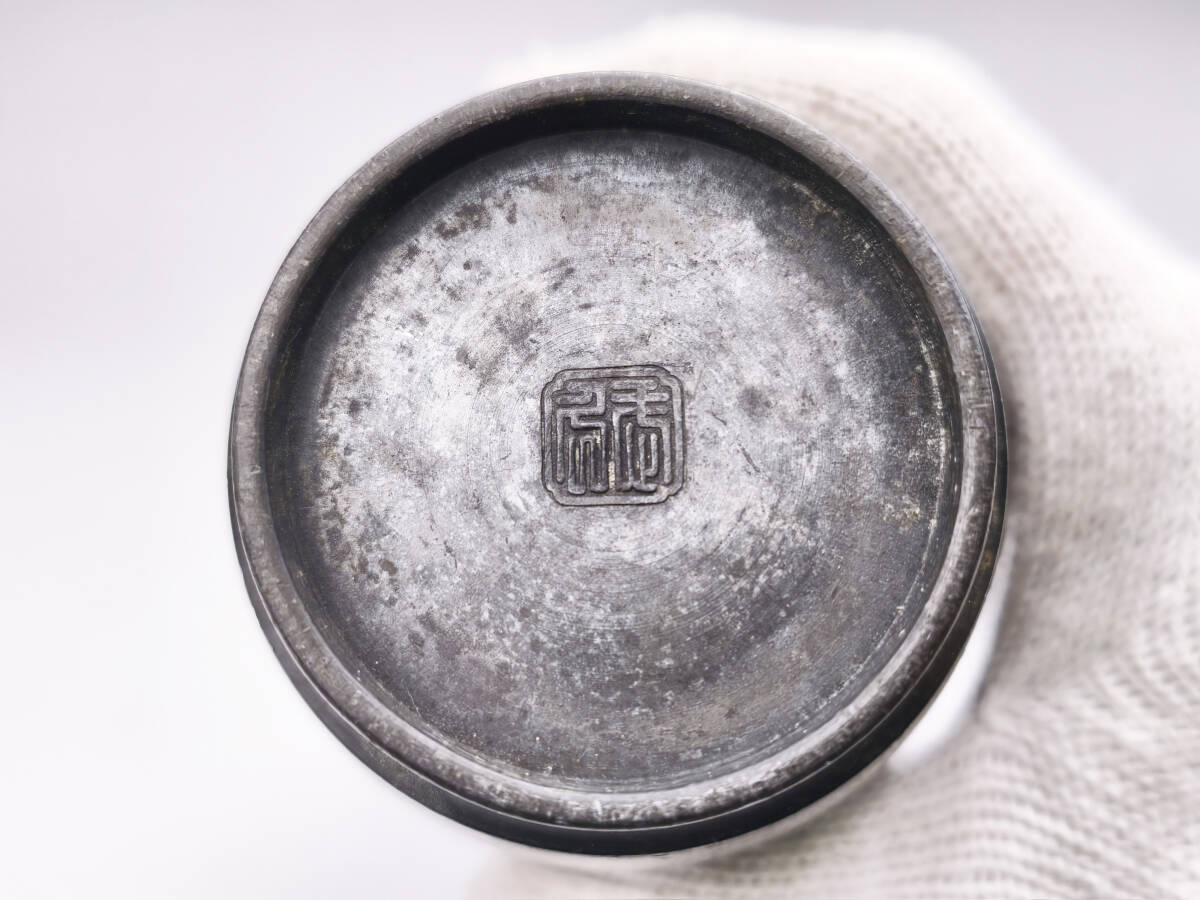 【樂淘letao】日本代購代標第一品牌－錫茶入 古錫茶壷 在銘 錫製茶入れ 茶筒 茶道具 煎茶道具 茶器 時代物 古美術 高 20cm