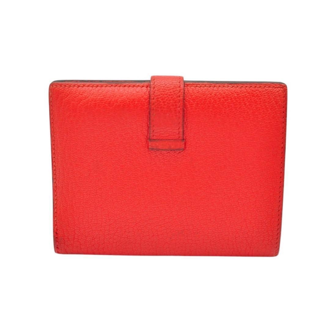 HERMES エルメス 極美品 ベアン コンパクト シェーブル レッド HERMES エルメス 極美品 ベアン コンパクト シェーブル レッド
