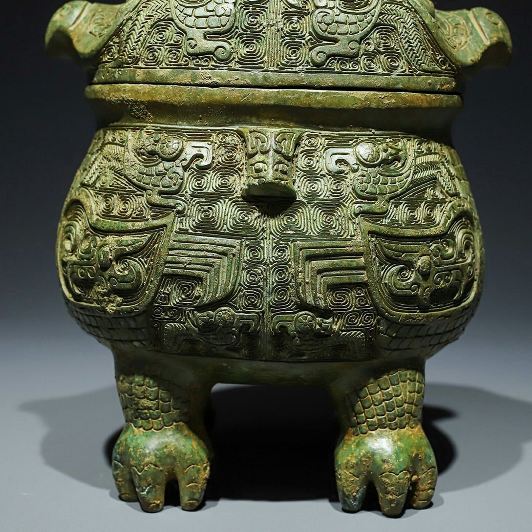 □観心・時代旧蔵□W5178西周時代 青銅器 青銅鳳鳥紋 細密細工 □観心・時代旧蔵□W5178西周時代 青銅器 青銅鳳鳥紋 細密細工