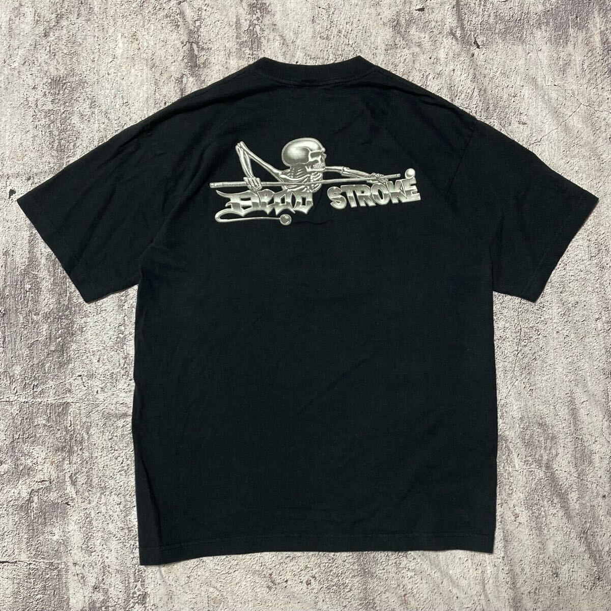 90s〜00s USA製 DEAD STROKE スカル 両面 プリント ポケット T 90s〜00s USA製 DEAD STROKE スカル 両面 プリント ポケット T