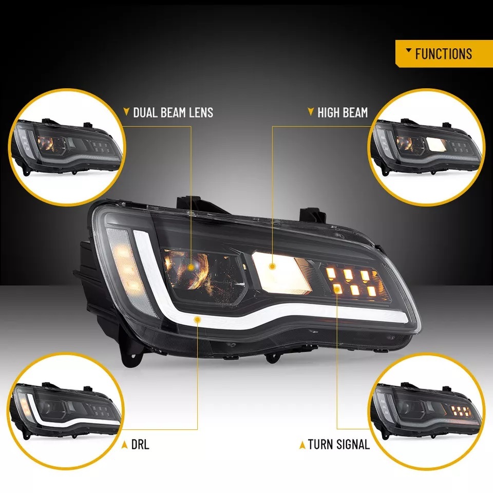 Yahoo!オークション - 11-23y クライスラー 300 ヘッドライト BK / シ...