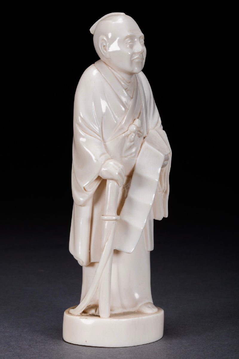 Yahoo!オークション - 【善古堂】特殊天然材 特殊白材「大石内蔵助像」...