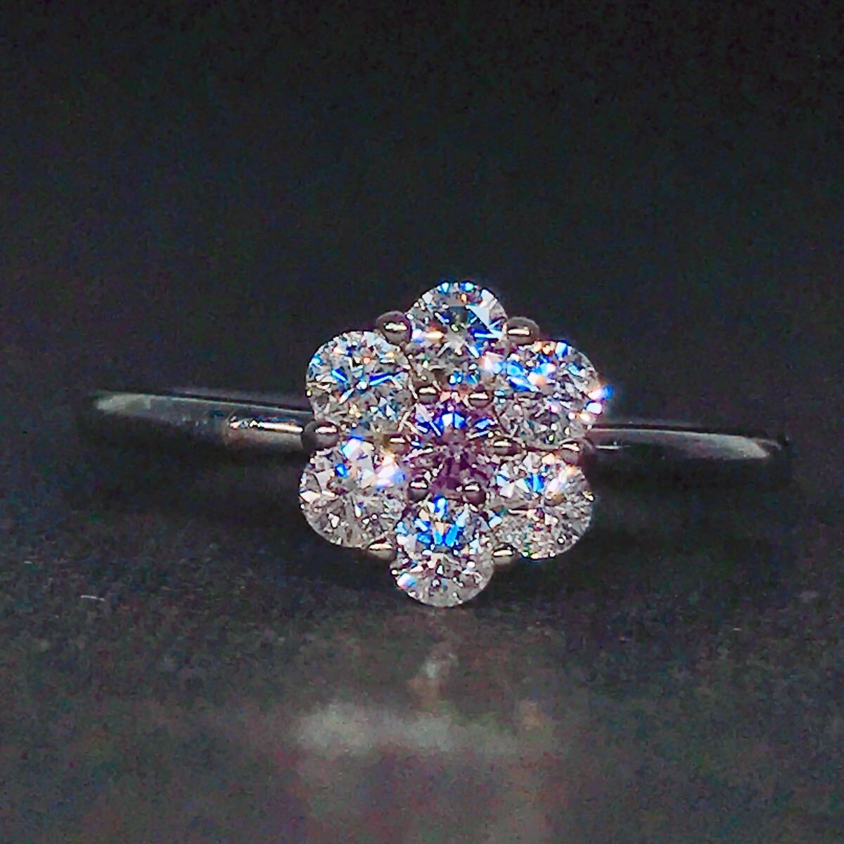 Yahoo!オークション - 計0.43ct ピンクダイヤモンドリング PT900 フラ...