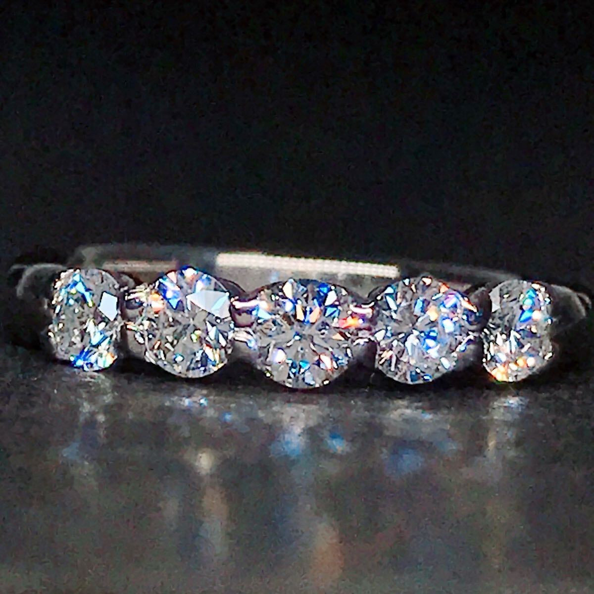 Yahoo!オークション - 0.50ct ハーフエタニティ ダイヤモンドリング PT...