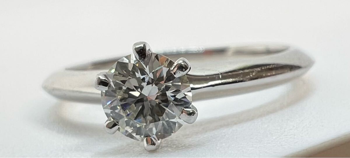 Yahoo!オークション - 1円 Pt950 Tiffany ソリテール リング ダイヤモ...