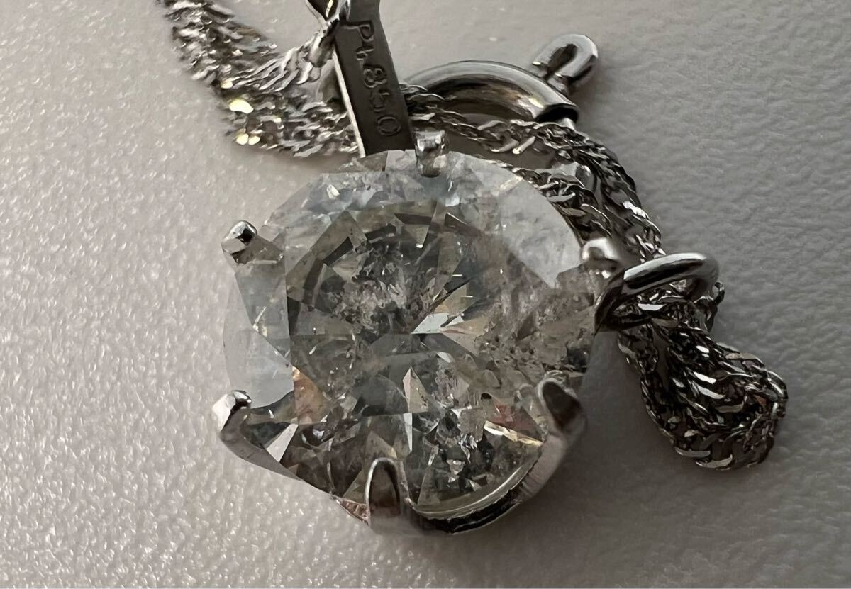 Yahoo!オークション - 1円 Pt850/Pt999 ネックレス ダイヤモンド 1ct E...