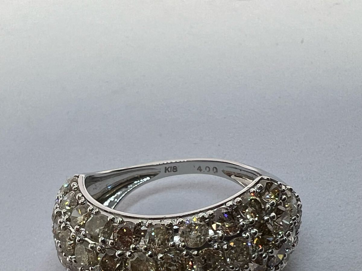 Yahoo!オークション - K18 リング ダイヤモンド 4ct ブラウン EG0243