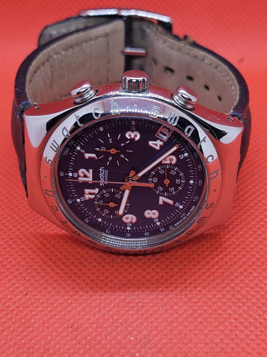 稼働品 激レア スウォッチ swatch クロノグラフ ブルーフェイス 稼働品 激レア スウォッチ swatch クロノグラフ ブルーフェイス