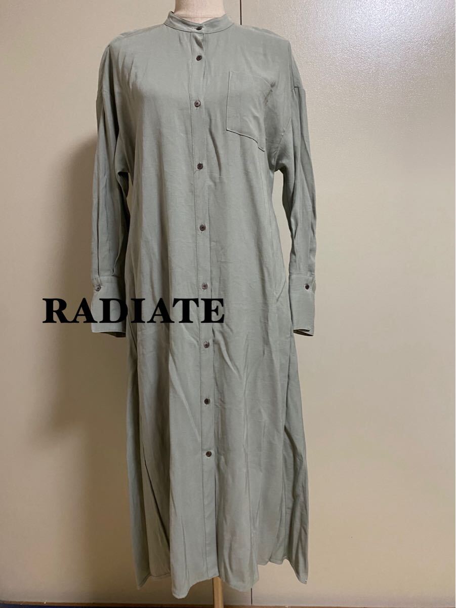 Yahoo!オークション - RADIATE くすみ グリーン シャツワンピース