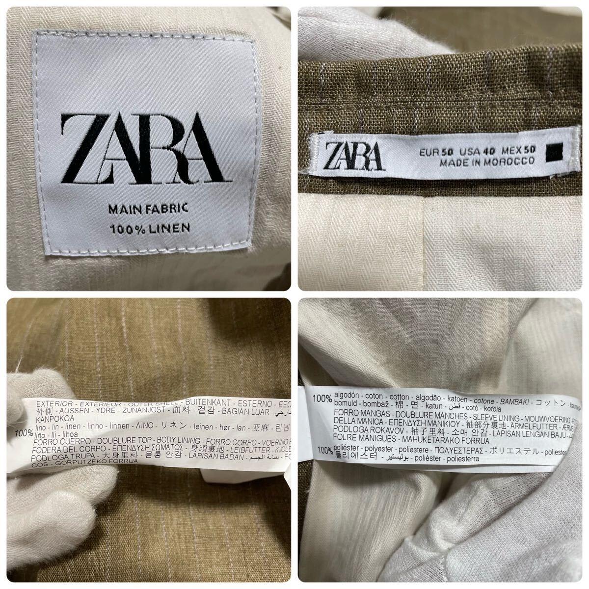 Yahoo!オークション - ZARA【XLサイズ位 極美品】ダブル テーラードジ...