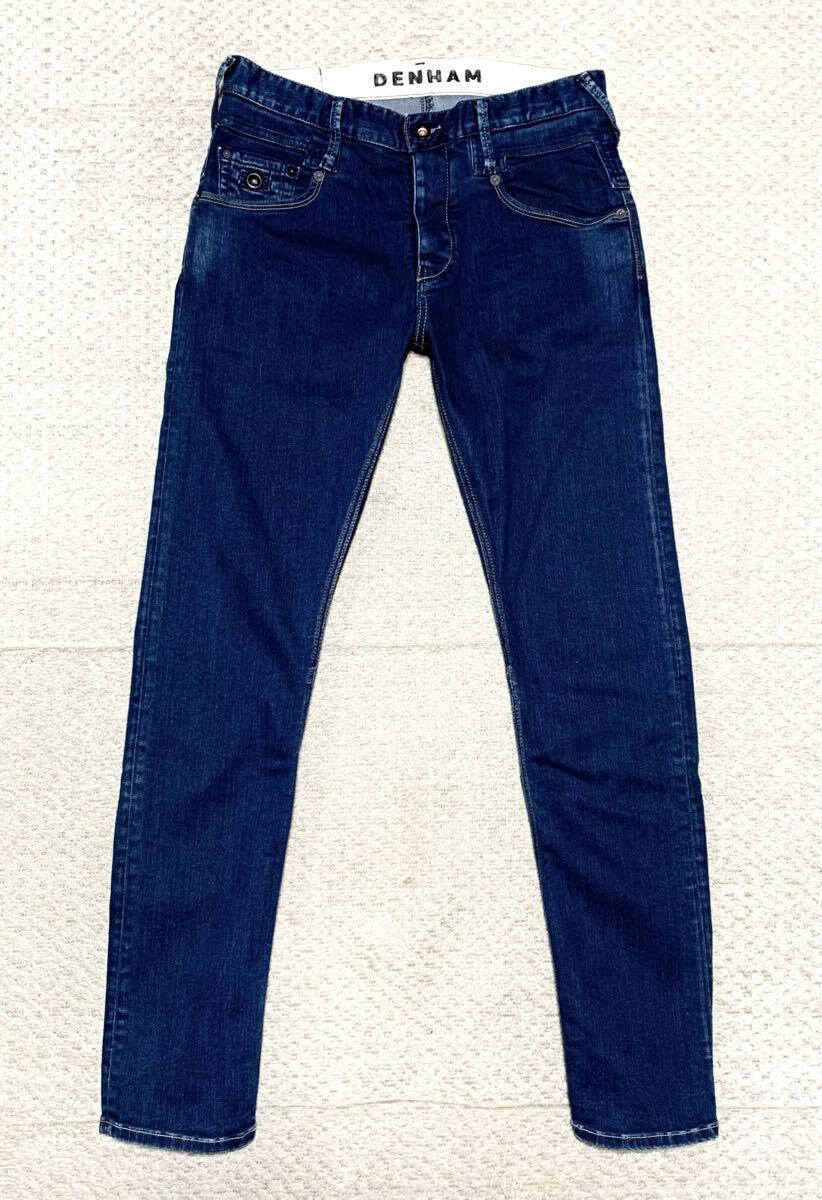 極上:DENHAM デンハム .ストレッチ スリム テーパード デニム 30×32 SKIN SLIM FIT/チェーンステッチ/膝裏切替/W84股下82/razor/yanuk(W30 ...