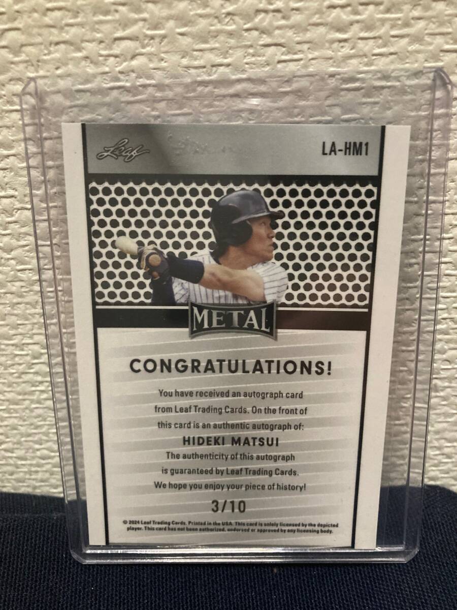 2024 Leaf Metal 松井 秀喜 直筆 サイン 10枚限定 HIDEKI MATSUI 2024 Leaf Metal 松井 秀喜 直筆 サイン 10枚限定 HIDEKI MATSUI
