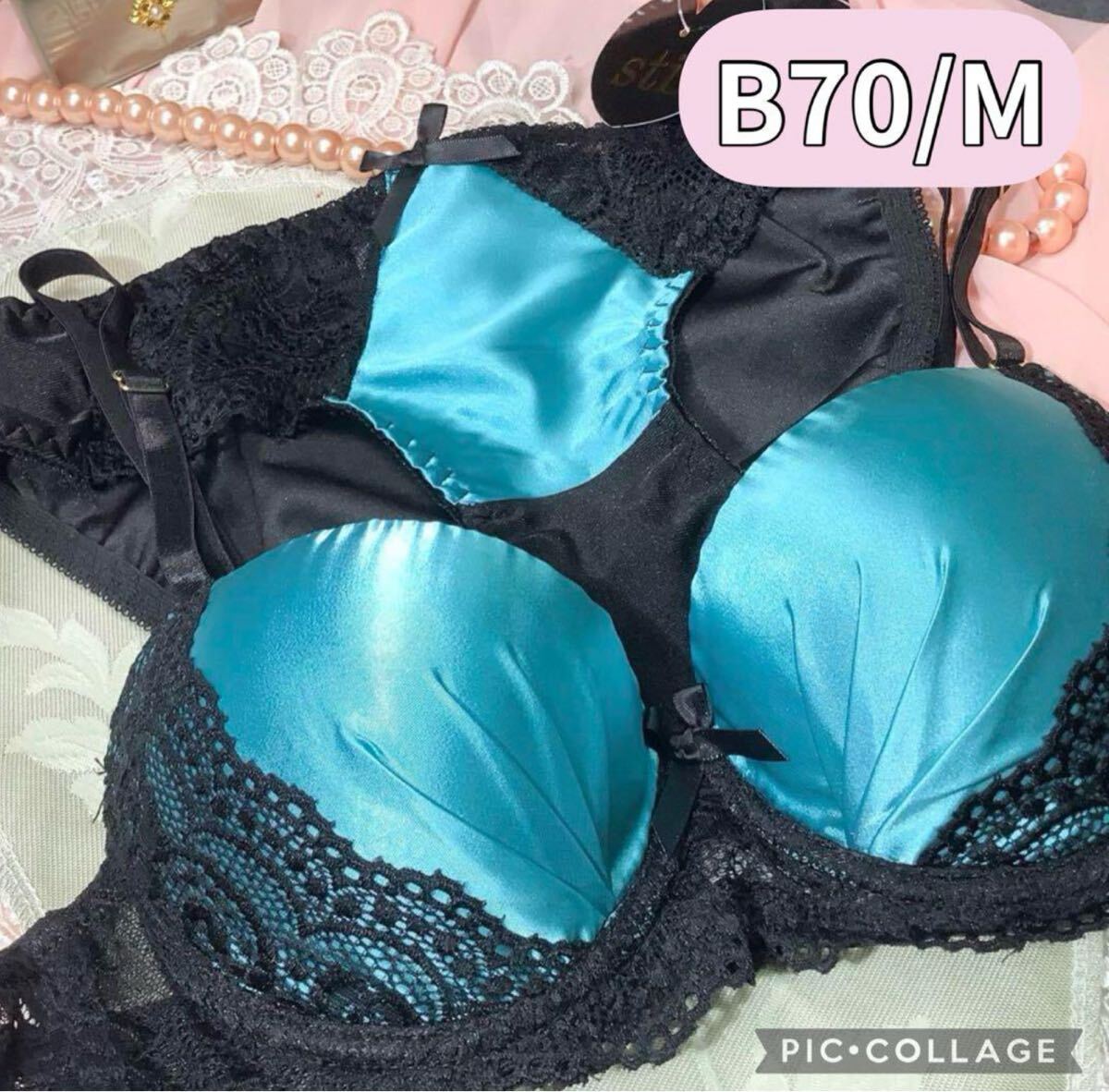 Yahoo!オークション - (8)タグ付き B70/M ブラジャー ショーツ つるつ...