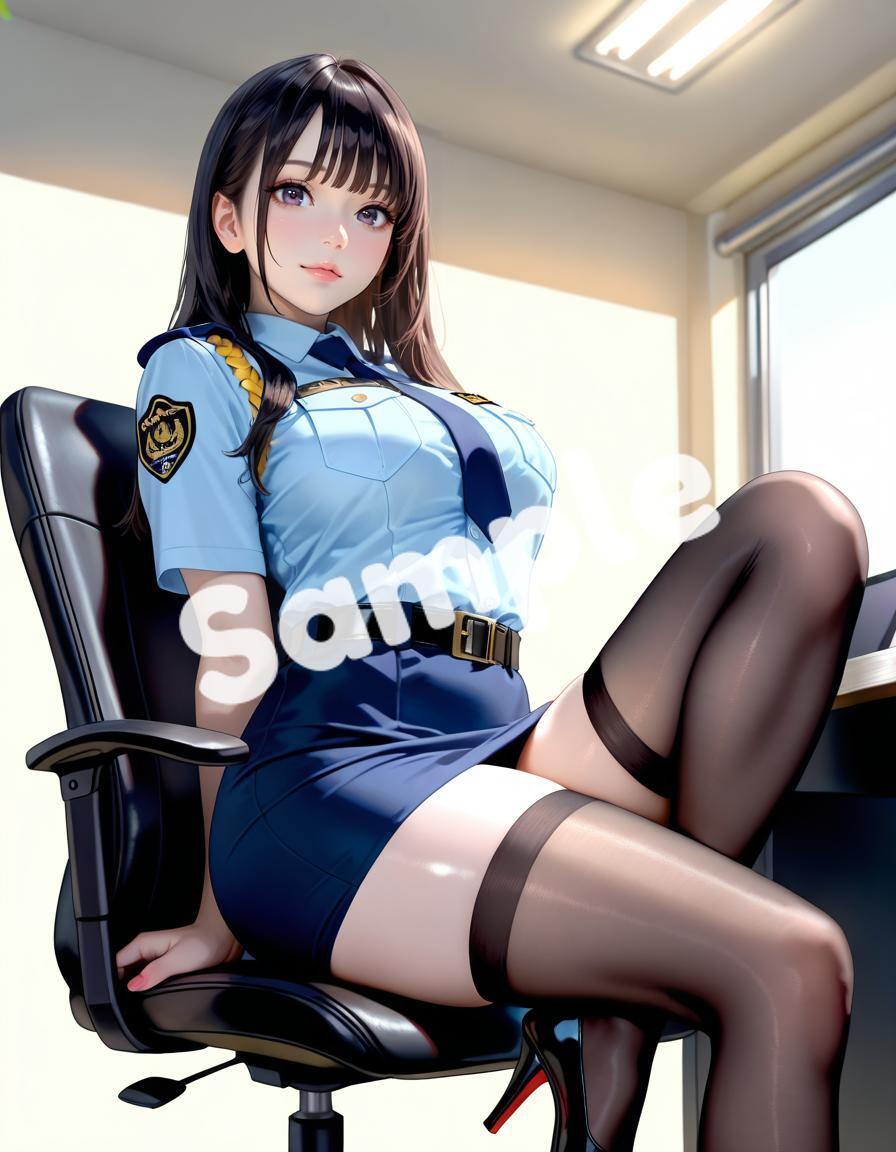 Yahoo!オークション - X4772 A4 AIポスター 警察 婦警 清楚 OL 警官美...
