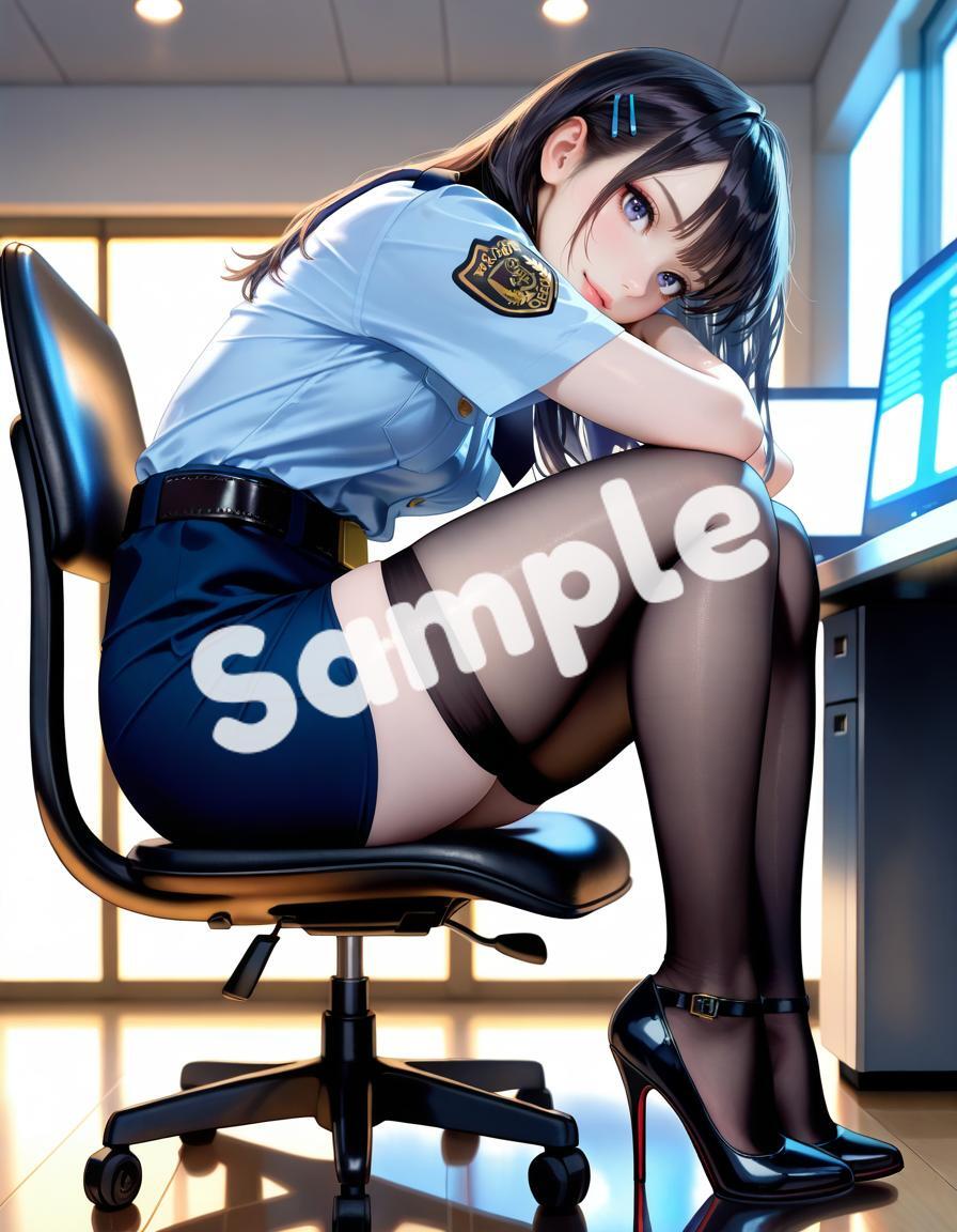 Yahoo!オークション - X4781 A4 AIポスター 警察 婦警 清楚 OL 警官美...