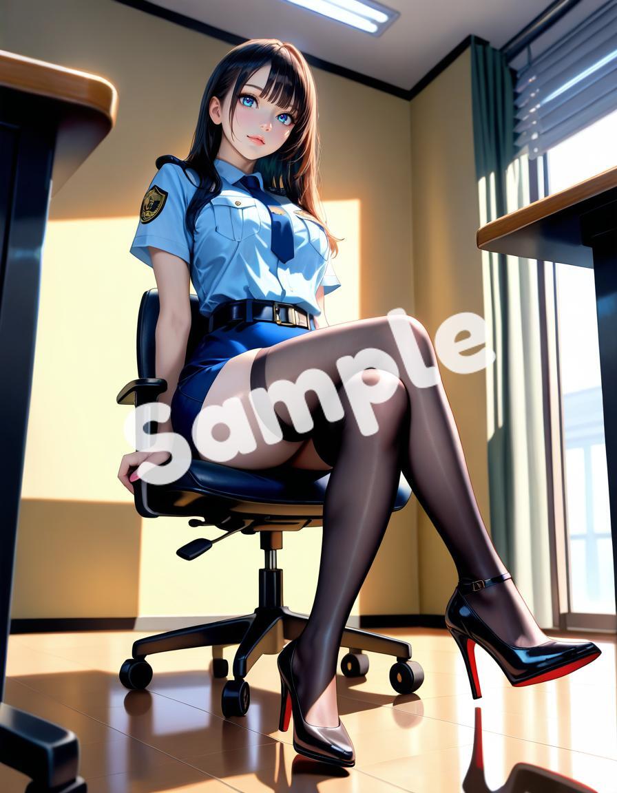 Yahoo!オークション - X4802 A4 AIポスター 警察 婦警 清楚 OL 警官美...