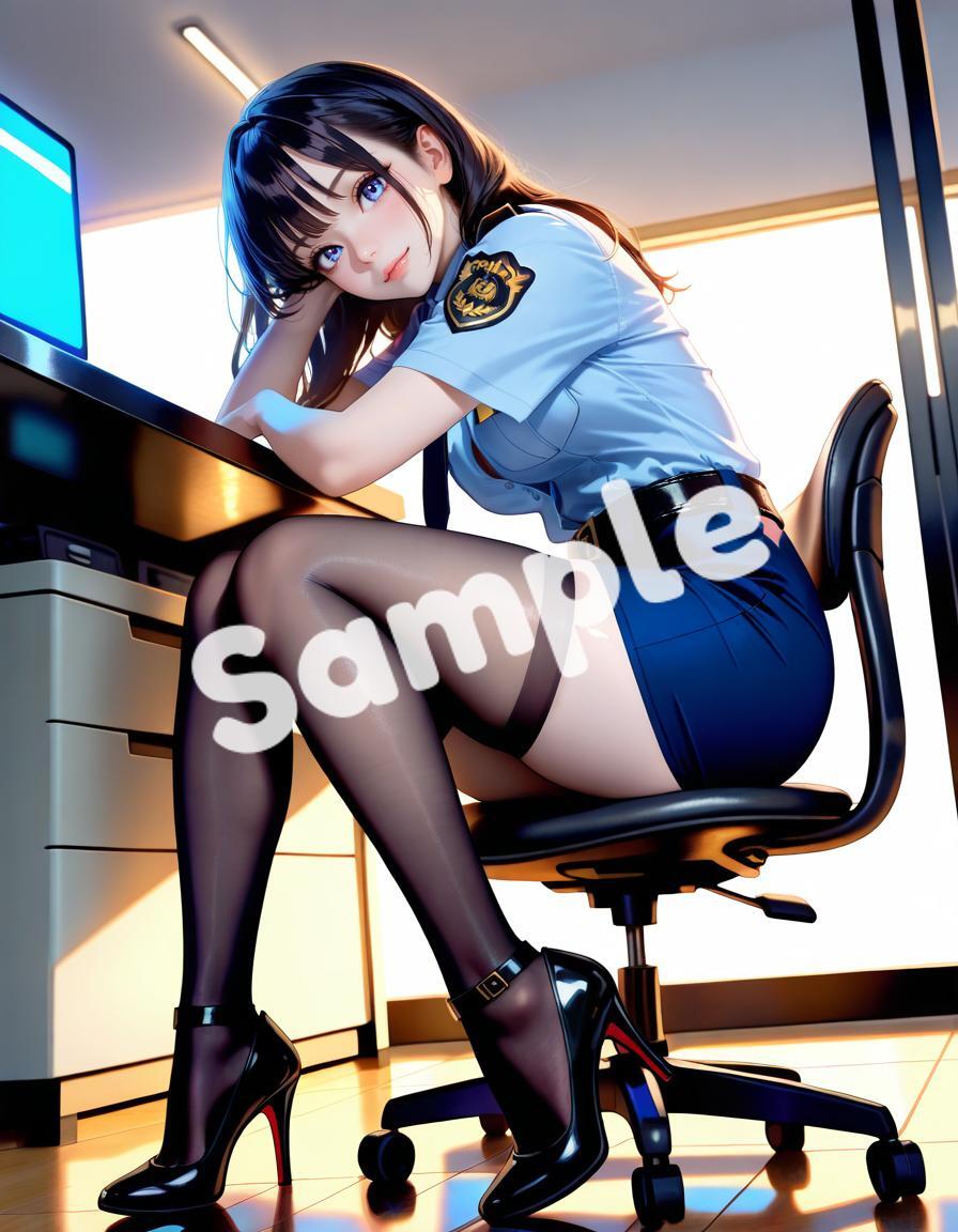 Yahoo!オークション - X4812 A4 AIポスター 警察 婦警 清楚 OL 警官美...