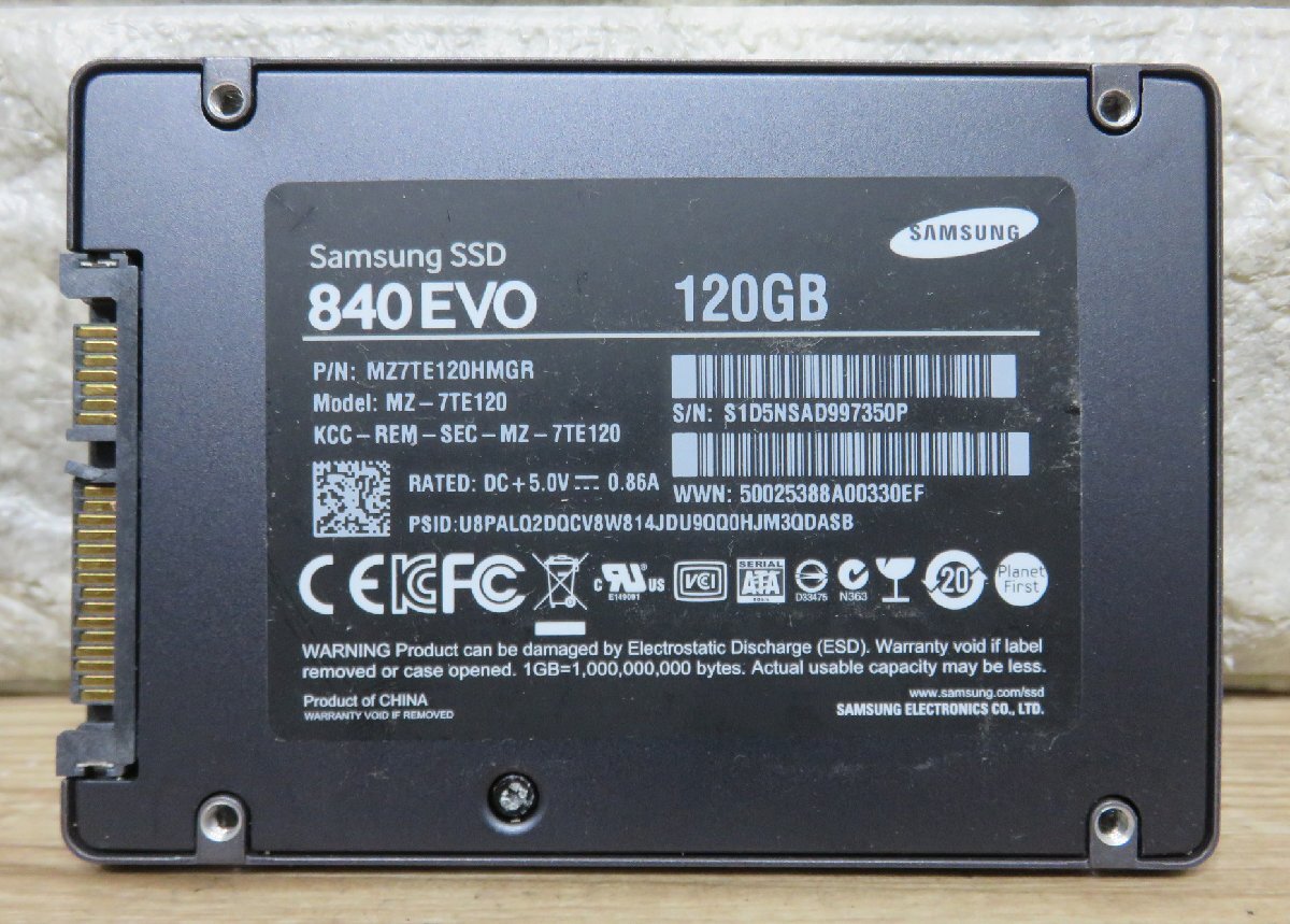 Yahoo!オークション - ≪中古品≫Samsung SSD 120G 840Evo 2台[t2504...
