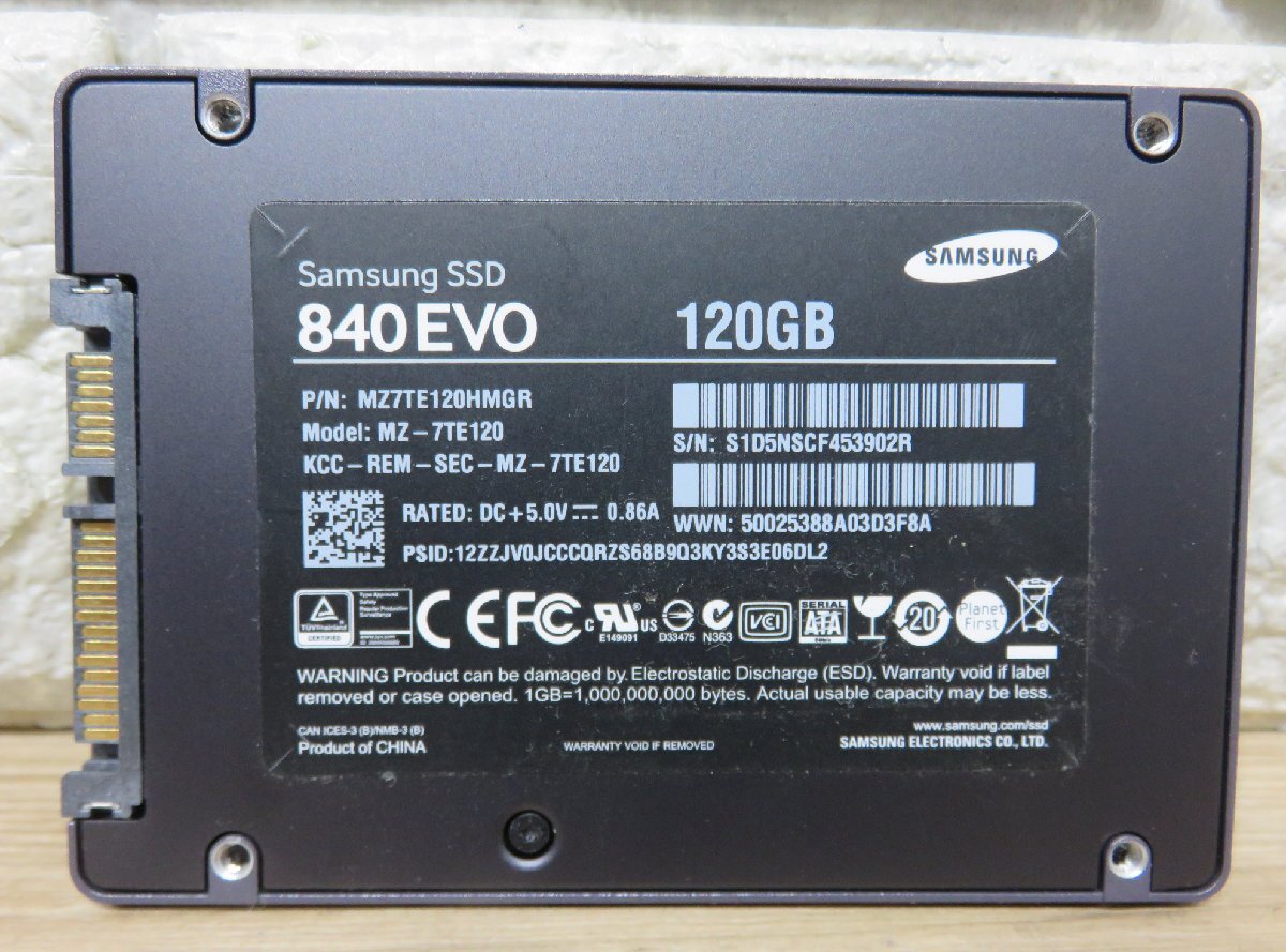 Yahoo!オークション - ≪中古品≫Samsung SSD 120G 840Evo 2台[t2504...