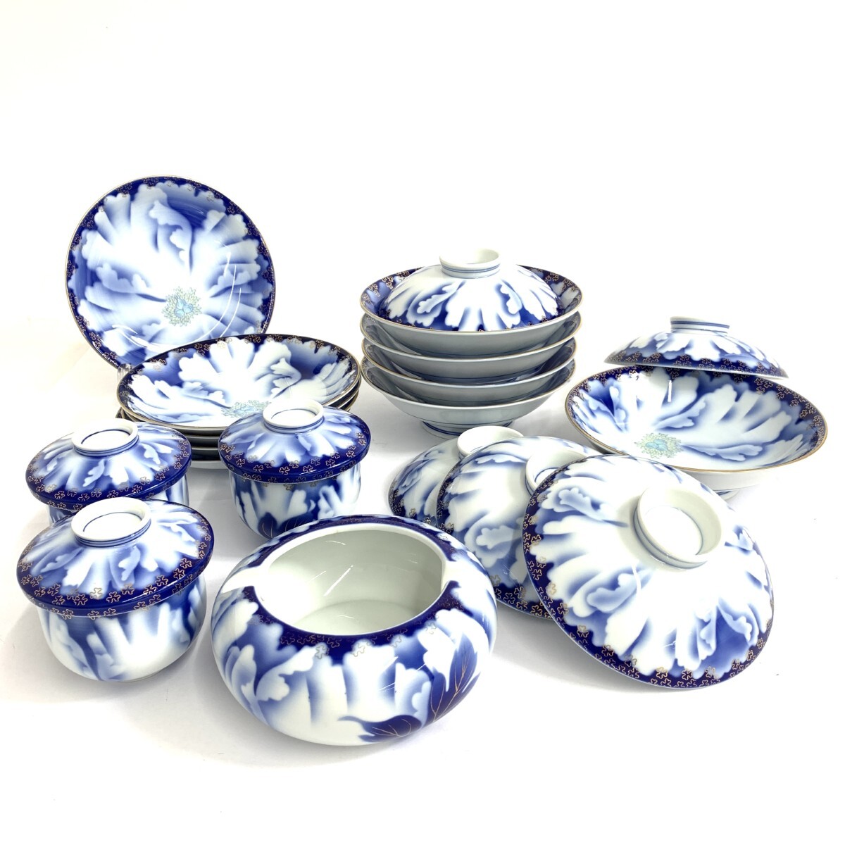 ◇深川製磁 フカガワセイジ 牡丹金 食器セット◇まとめ ホワイト ◇深川製磁 フカガワセイジ 牡丹金 食器セット◇まとめ ホワイト
