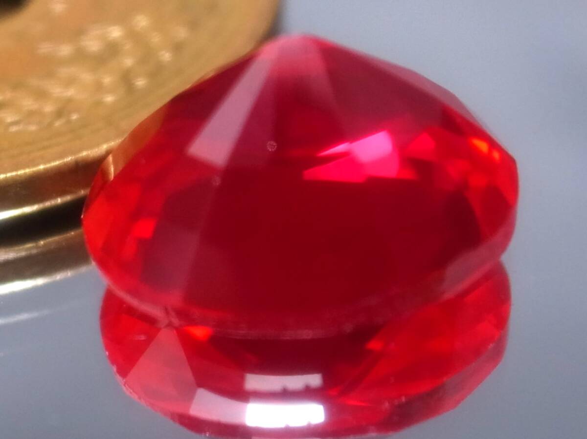 Yahoo!オークション - 6.49ct 新品・ピジョンブラッドカラー合成ルビー...