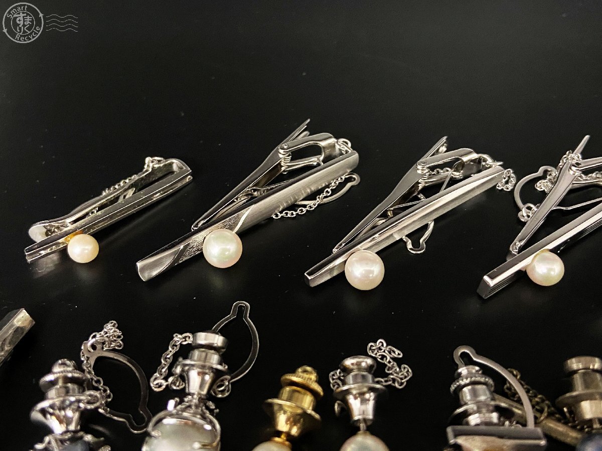 BD0104878 ◇ 1円~! シルバー パール付き カフス タイピン 約40 BD0104878 ◇ 1円~! シルバー パール付き カフス タイピン 約40