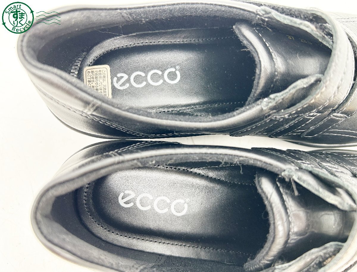 Yahoo!オークション - BD0602798 ecco エコー レザーシューズ ブラック...