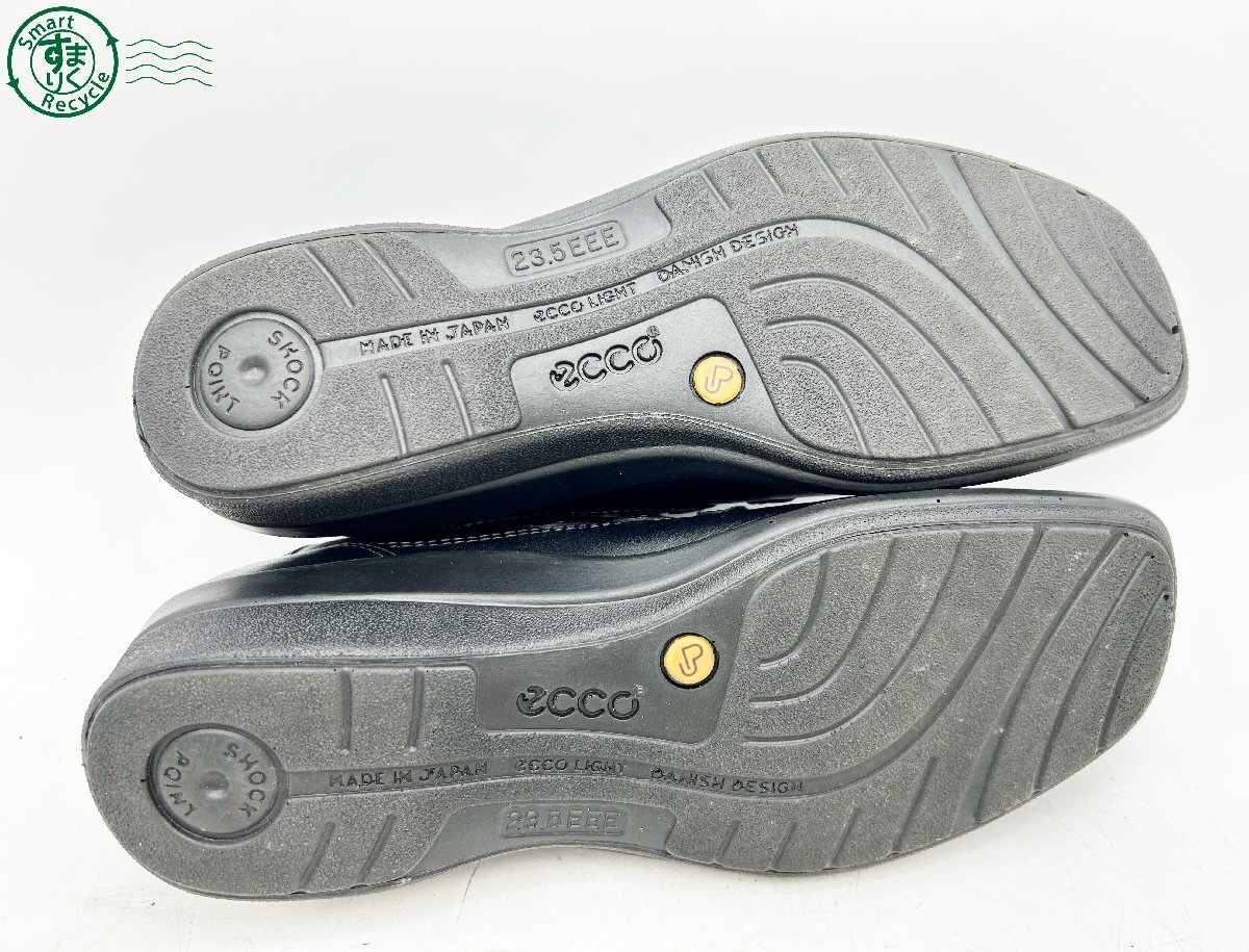 Yahoo!オークション - BD0602798 ecco エコー レザーシューズ ブラック...