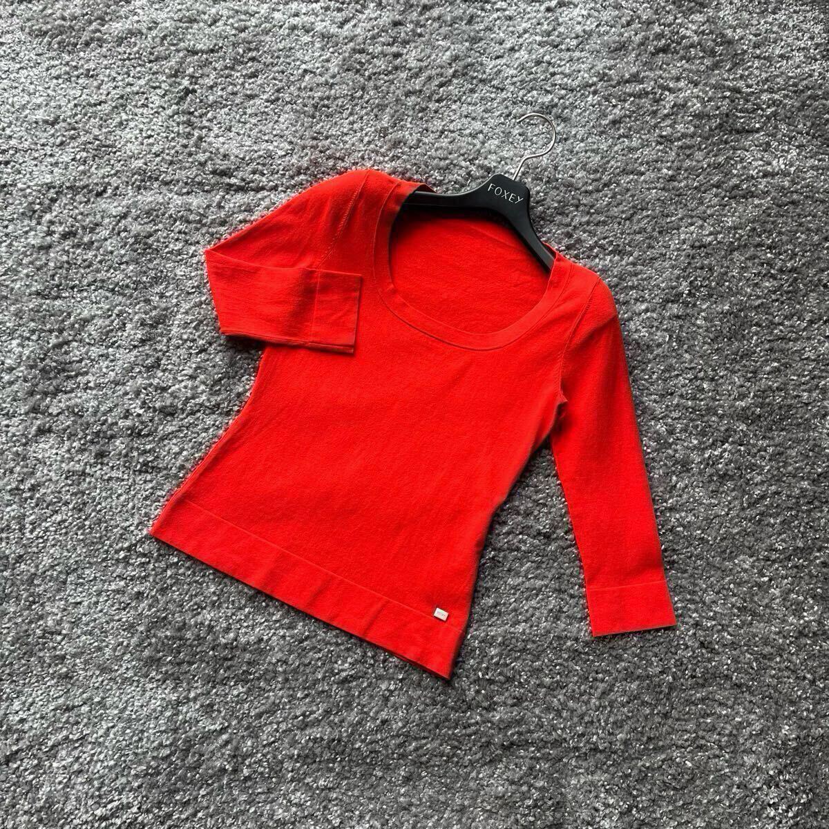 Yahoo!オークション - FOXEY 38 レッドニット