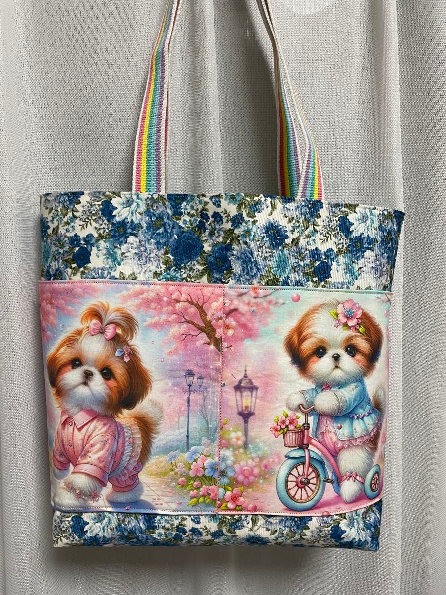 ハンドメイド トートバッグ シーズー ポケット6個|Yahoo!フリマ ハンドメイド トートバッグ シーズー ポケット6個|Yahoo!フリマ