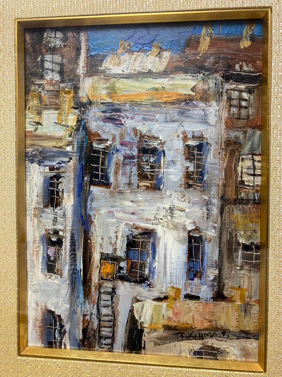 油絵 油彩画 肉筆 津島俊介 SM4号 追憶の街 サイン有|Yahoo 油絵 油彩画 肉筆 津島俊介 SM4号 追憶の街 サイン有|Yahoo