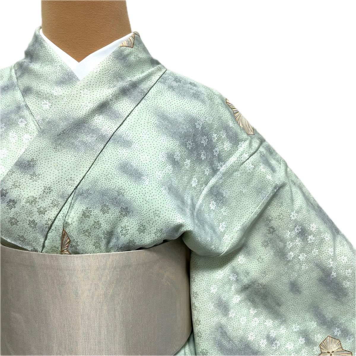 A0120】着物 小紋 袷 ミントグリーン 対象身長~165cm 単品販売 A0120】着物 小紋 袷 ミントグリーン 対象身長~165cm 単品販売