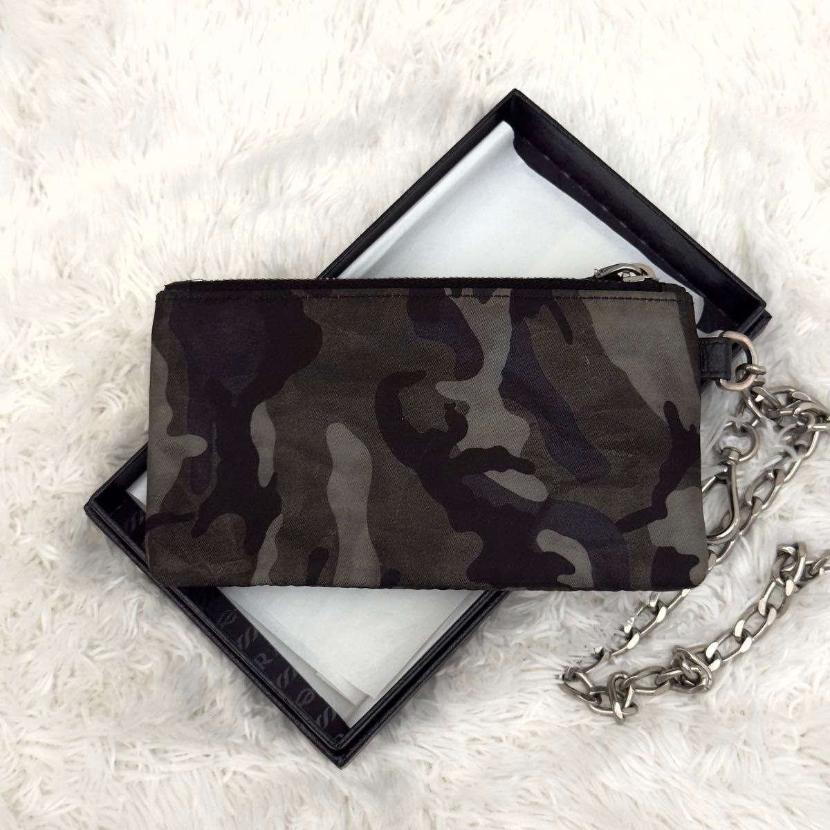 PRADA プラダ ナイロン カモフラ コインケース チェーン 財布 PRADA プラダ ナイロン カモフラ コインケース チェーン 財布