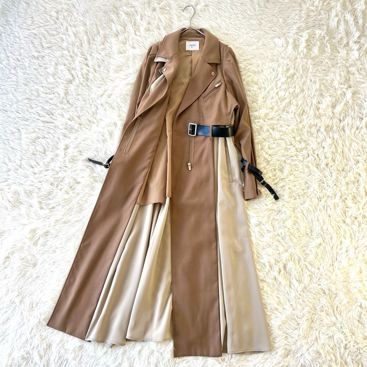 美品】AMERI Vintage RIDERS DETAIL COAT ベージュ|Yahoo 美品】AMERI Vintage RIDERS DETAIL COAT ベージュ|Yahoo