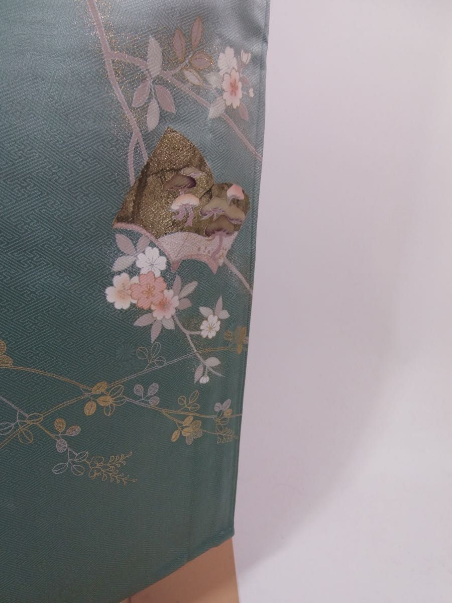 豪華 単衣 附け下げ 訪問着 友禅 花本文様 金彩 沙耶型地紋 着物 豪華 単衣 附け下げ 訪問着 友禅 花本文様 金彩 沙耶型地紋 着物