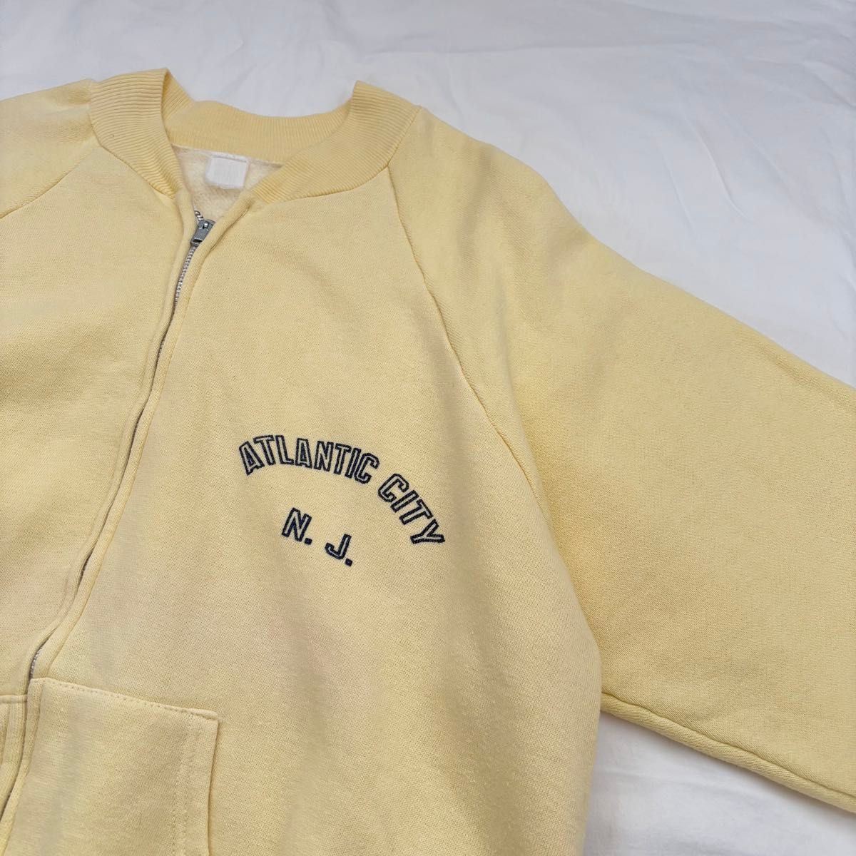 60s 70s Vintage 染み込み カレッジプリント ジップ スウェット 60s 70s Vintage 染み込み カレッジプリント ジップ スウェット