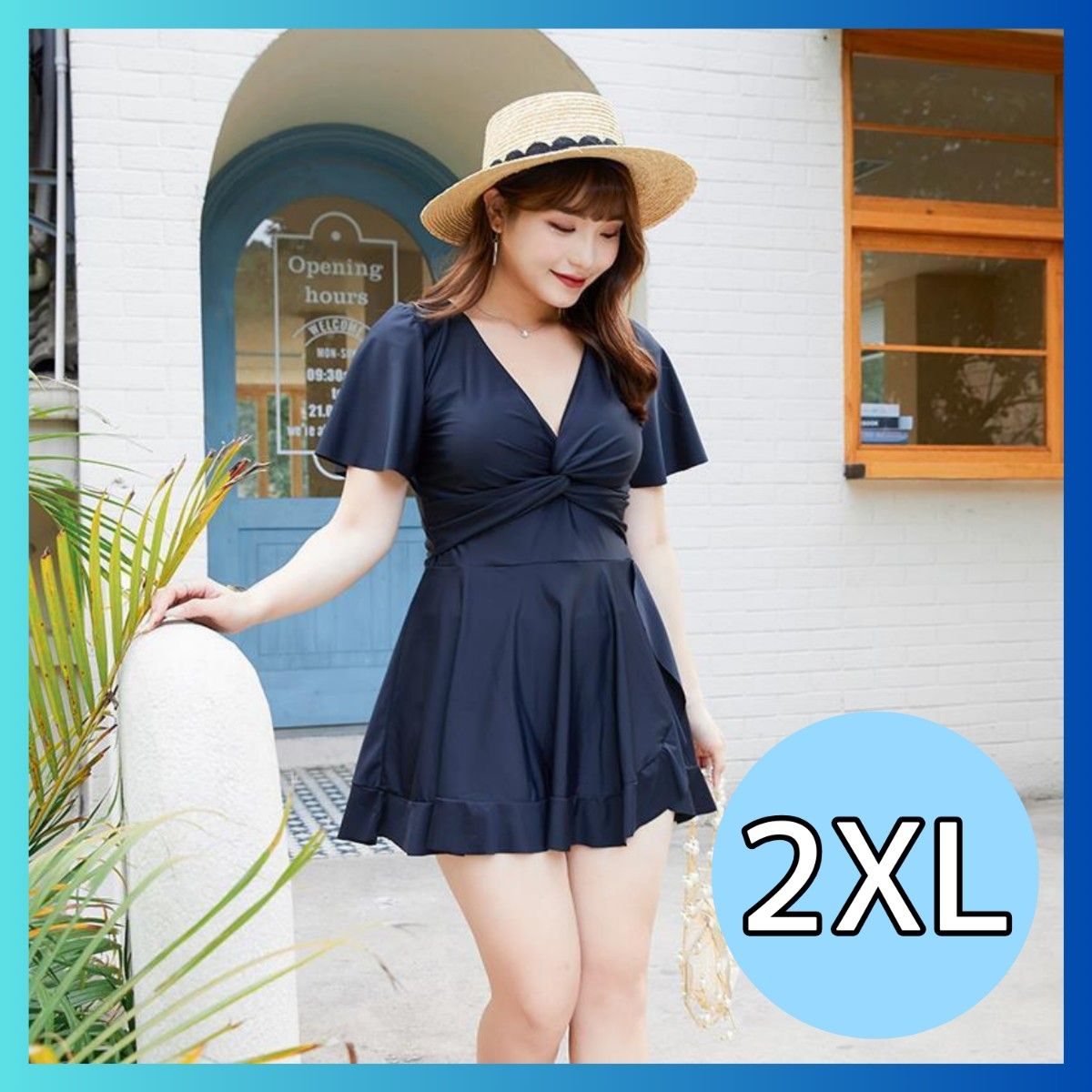 レディース水着2 XL ワンピース 体型カバー ブラック 黒 大きい レディース水着2 XL ワンピース 体型カバー ブラック 黒 大きい