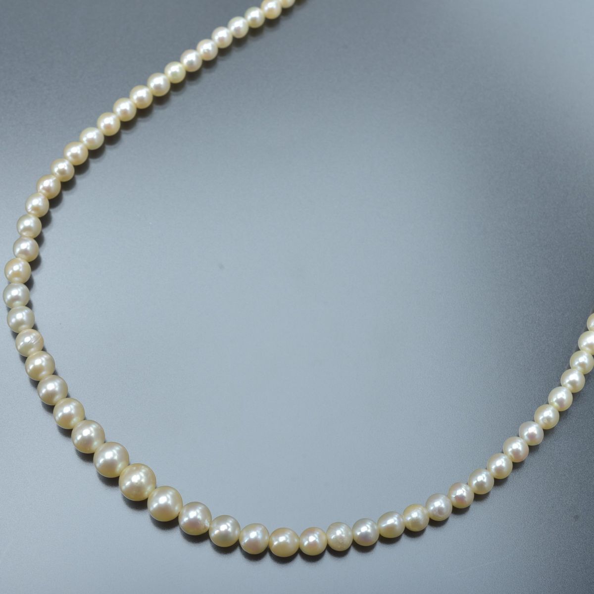 本真珠 ベビーパール ネックレス パール幅6.9 3.2mm 重さ14.1g 長さ43.5cm ナチュラルゴールド SILVER金具 アクセサリー #N B402(真珠)｜売買された ...