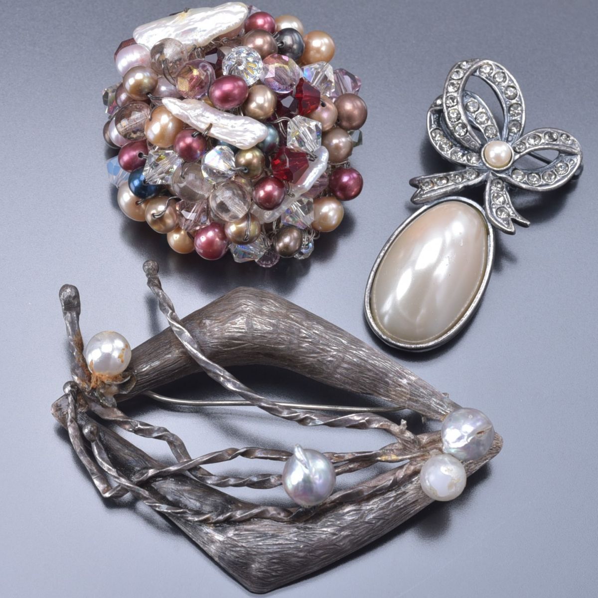 Yahoo!オークション - シルバー ブローチ 3点 計58.7g SILVER含 トップ...