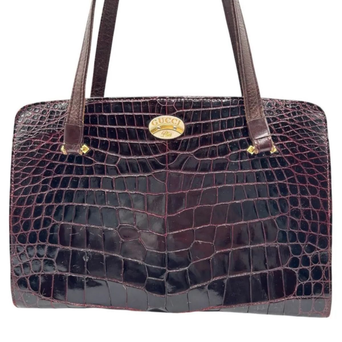 希少 1627 GUCCI グッチ クロコダイル ワニ革 ハンドバッグ 希少 1627 GUCCI グッチ クロコダイル ワニ革 ハンドバッグ