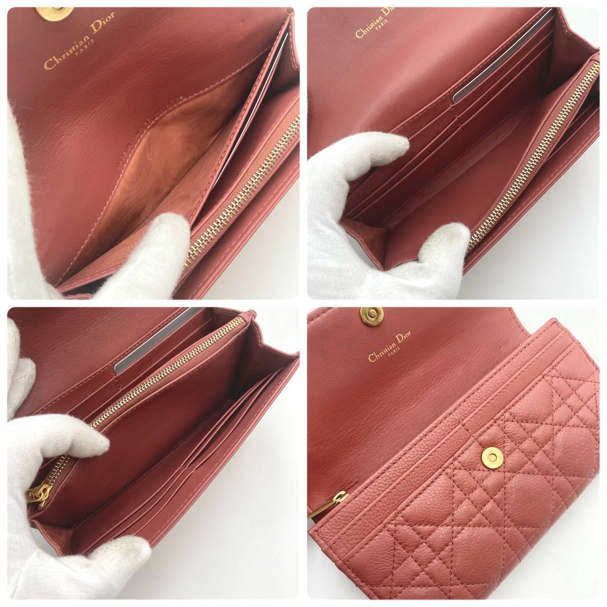 美品】Christian Dior ディオール 長財布 ロータスウォレット 美品】Christian Dior ディオール 長財布 ロータスウォレット