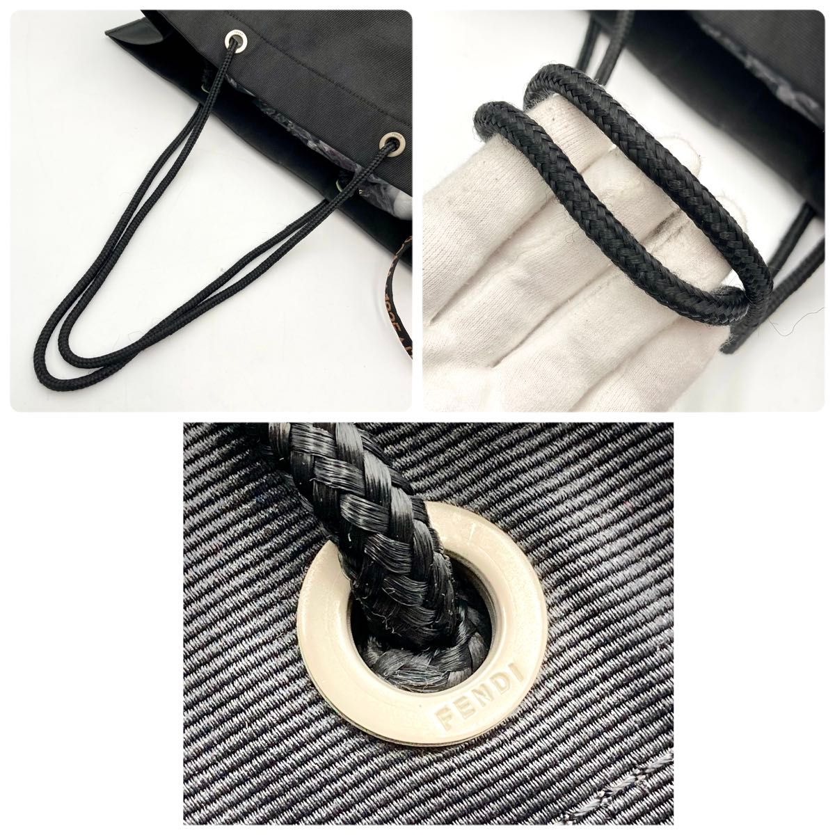 激レア】FENDI フェンディ ショッパーバッグ トートバッグ 黒 激レア】FENDI フェンディ ショッパーバッグ トートバッグ 黒