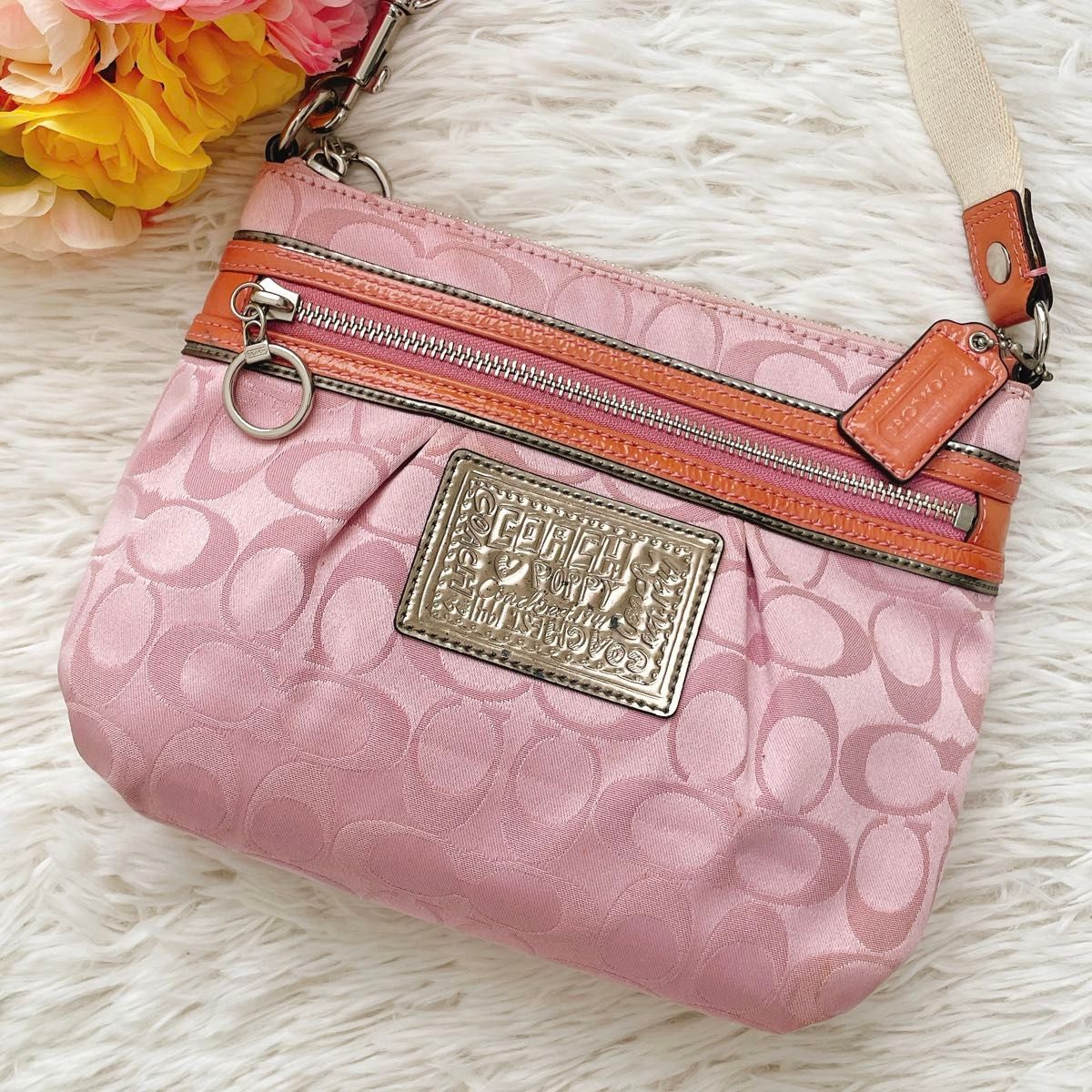 人気】COACH コーチ ショルダーバッグ ポピー キャンバス ピンク 人気】COACH コーチ ショルダーバッグ ポピー キャンバス ピンク