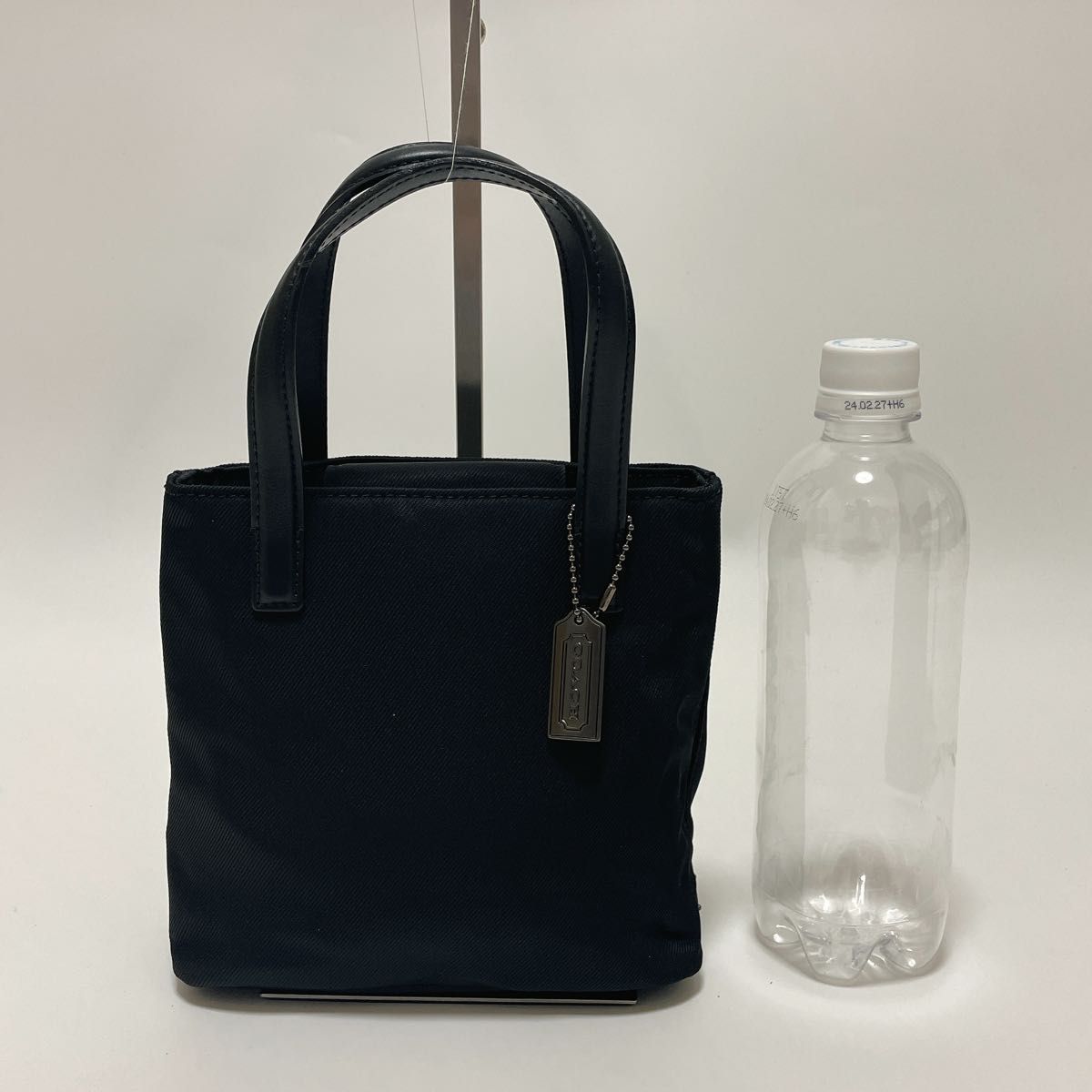 美品】COACH コーチ ミニハンドバッグ ナイロン×レザー 本革 美品】COACH コーチ ミニハンドバッグ ナイロン×レザー 本革